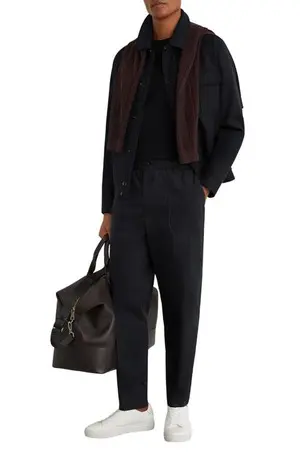 REISS Snap Utility Pants - Navy