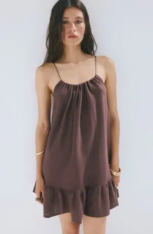 Mango Gathered Halter Neck Mini Dress