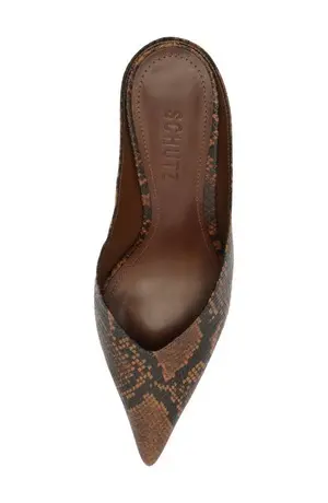 Schutz Siena Pointed Toe Wedge Mule - Brown