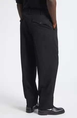 Yohji Yamamoto Gabardine Double Pleated Wide Leg Pants