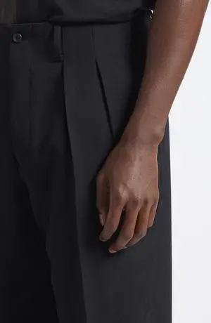 Yohji Yamamoto Gabardine Double Pleated Wide Leg Pants