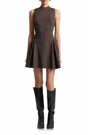 Avec Les Filles Sleeveless Flounce Minidress