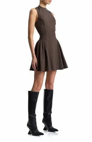 Avec Les Filles Sleeveless Flounce Minidress