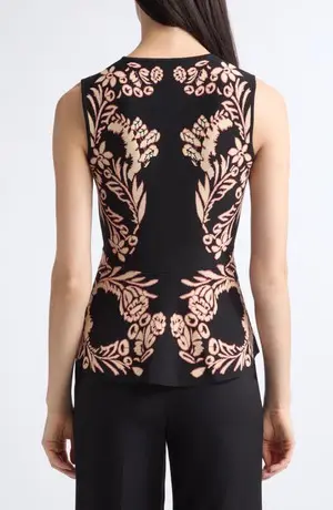 Ulla Johnson Nadira Jacquard Knit Peplum Top - Vesper