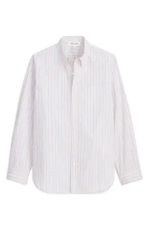 ALEX MILL Striped Cotton Poplin Button Down Shirt
