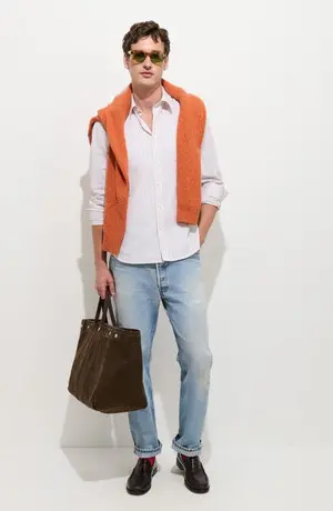 ALEX MILL Striped Cotton Poplin Button Down Shirt