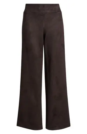 Anne Klein High Waist Wide Leg Faux Suede Pants