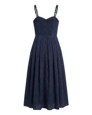 CARTOLINA Marabel Sweetheart Jacquard Midi Dress - Midnight Blue