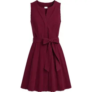 CARTOLINA Hadley Cotton Poplin Romper Maroon