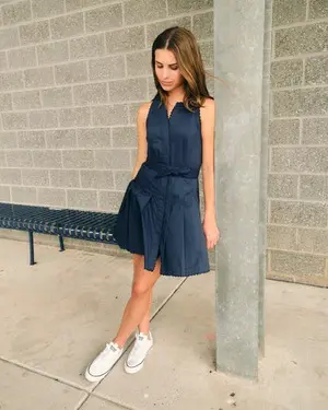 CARTOLINA Hadley Cotton Poplin Romper - Navy