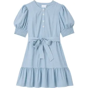 CARTOLINA Bonnie Cotton Poplin Mini Dress Light Blue