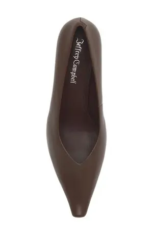 Jeffrey Campbell Campaign Leather Pointed Toe Pump - Espresso