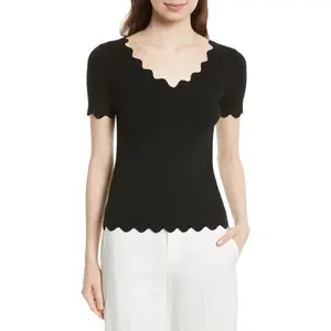 MILLY Scallop Top