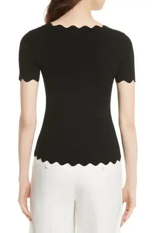 MILLY Scallop Top