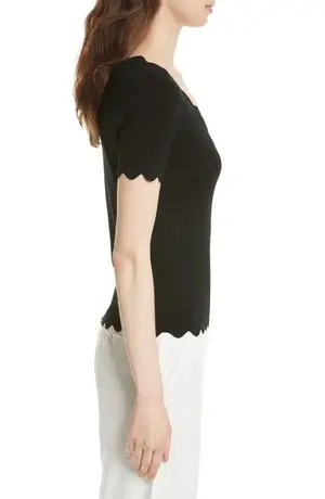 MILLY Scallop Top