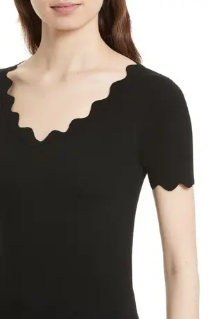 MILLY Scallop Top