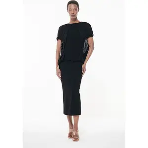 LEEM Knit Covered Chain Detail Top - Black