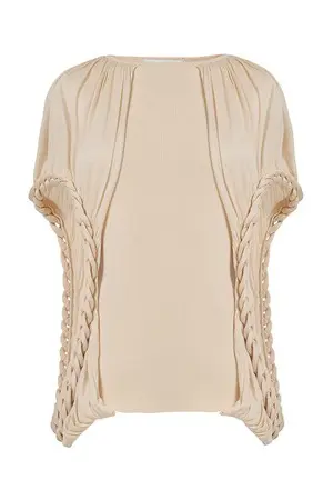 LEEM Knit Covered Chain Detail Top - Natural