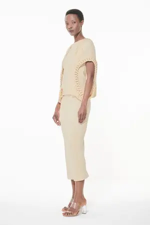LEEM Knit Pencil Skirt - Natural