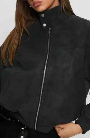 Princess Polly Ellissa Faux Suede Bomber Jacket