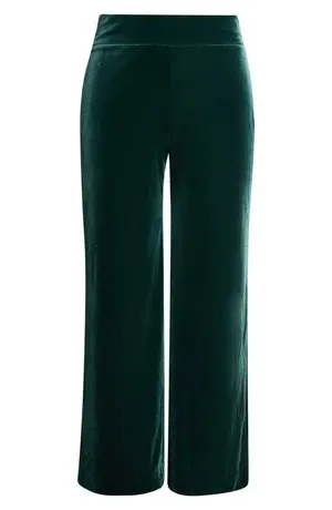 Anne Klein High Waist Wide Leg Pull-on Pants - Pine Forest