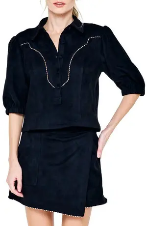 CIEBON Vynessa Faux Suede Top
