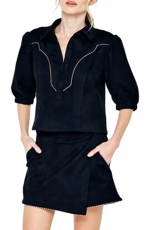 CIEBON Vynessa Faux Suede Top
