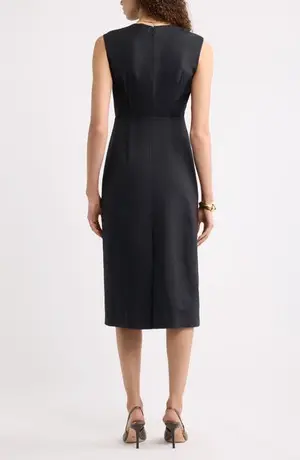 Chelsea28 Square Neck Midi Dress - Black