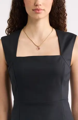 Chelsea28 Square Neck Midi Dress - Black