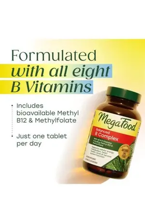 MEGAFOOD Balanced B Complex With All 8 B Vitamins, Vegan