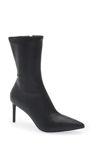 Jeffrey Campbell Everynite Pointed Toe Faux Leather Bootie Black