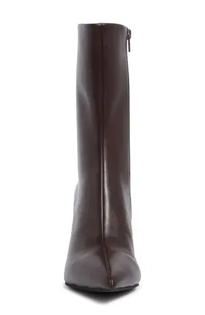 Jeffrey Campbell Everynite Pointed Toe Faux Leather Bootie - Coffee