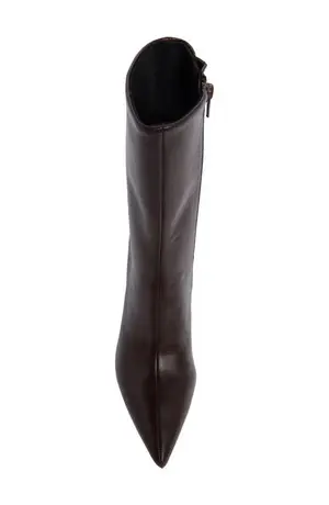 Jeffrey Campbell Everynite Pointed Toe Faux Leather Bootie - Coffee