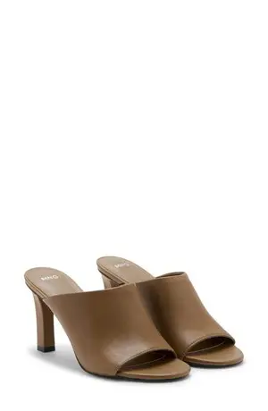 MANGO Leather Slide Sandal