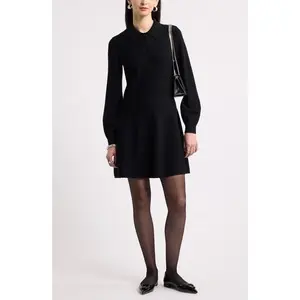 Nordstrom Polo Long Sleeve Mini Dress - Black