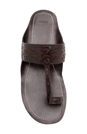 Mango Woven Leather Sandal