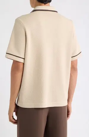 REISS Weaver Camp Shirt - Stone