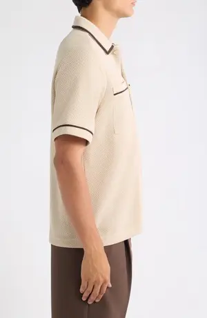 REISS Weaver Camp Shirt - Stone