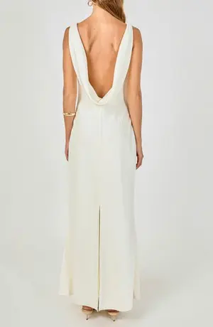 Endless Rose Cowl Neck Satin Maxi Gown
