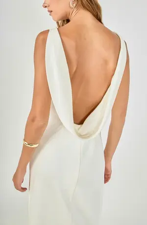 Endless Rose Cowl Neck Satin Maxi Gown