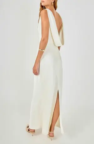Endless Rose Cowl Neck Satin Maxi Gown