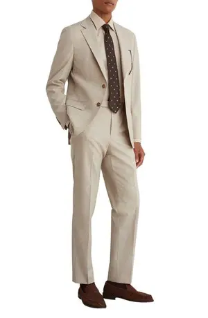 REISS Vita Check Wool Blend Pants