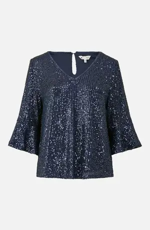 YUMI Sequin Relaxed Fit Top