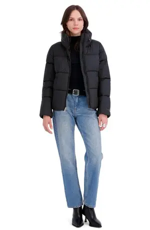 Tahari Dakota Quilted Puffer Jacket - Black