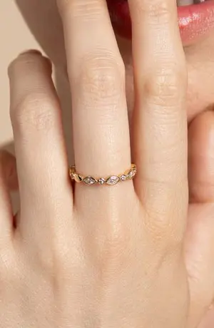 ASTRID & MIYU Navette Crystal Band Ring