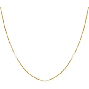 ASTRID & MIYU Navette Crystal Necklace - Gold