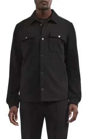 Bugatchi Soft Touch Knit Shirt Jacket - Black