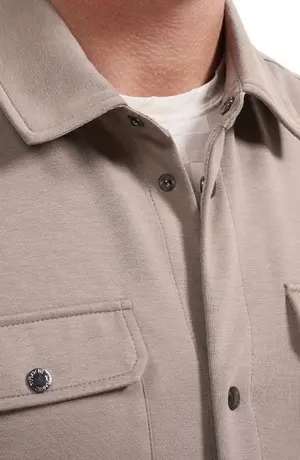 Bugatchi Soft Touch Knit Shirt Jacket - Walnut
