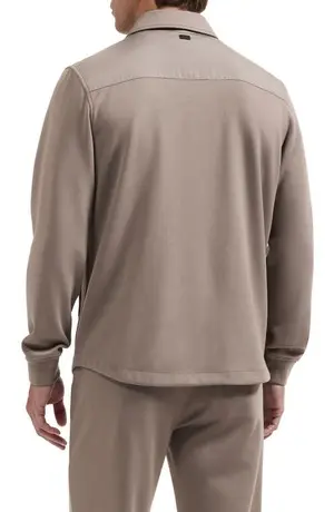 Bugatchi Soft Touch Knit Shirt Jacket - Walnut