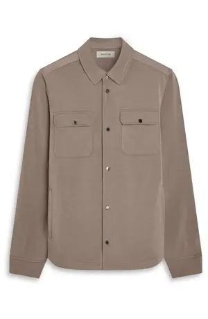 Bugatchi Soft Touch Knit Shirt Jacket - Walnut
